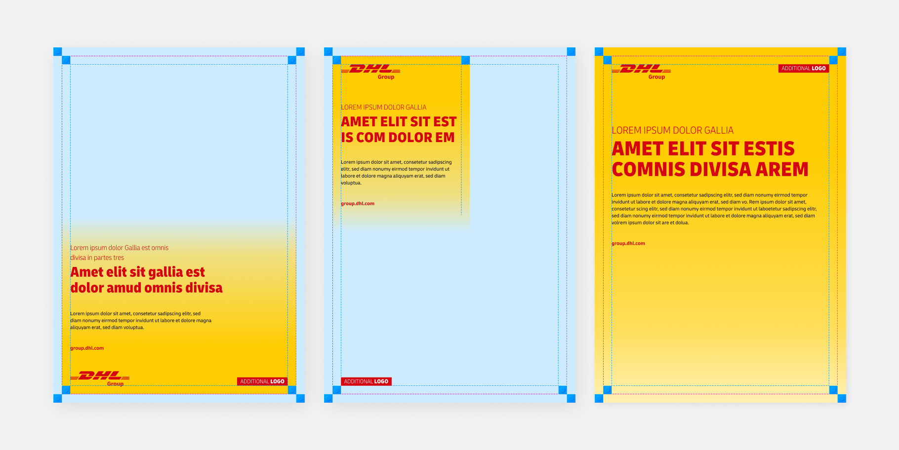 Arrange the additional logo based on the position of the DHL Group logo ...