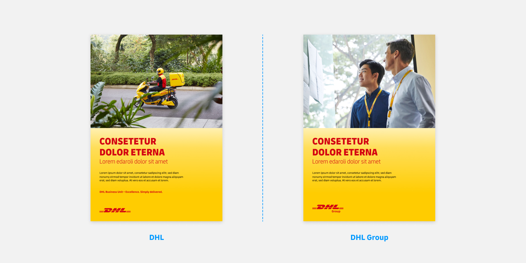 The main differences between DHL and DHL Group designs. The DHL Group ...