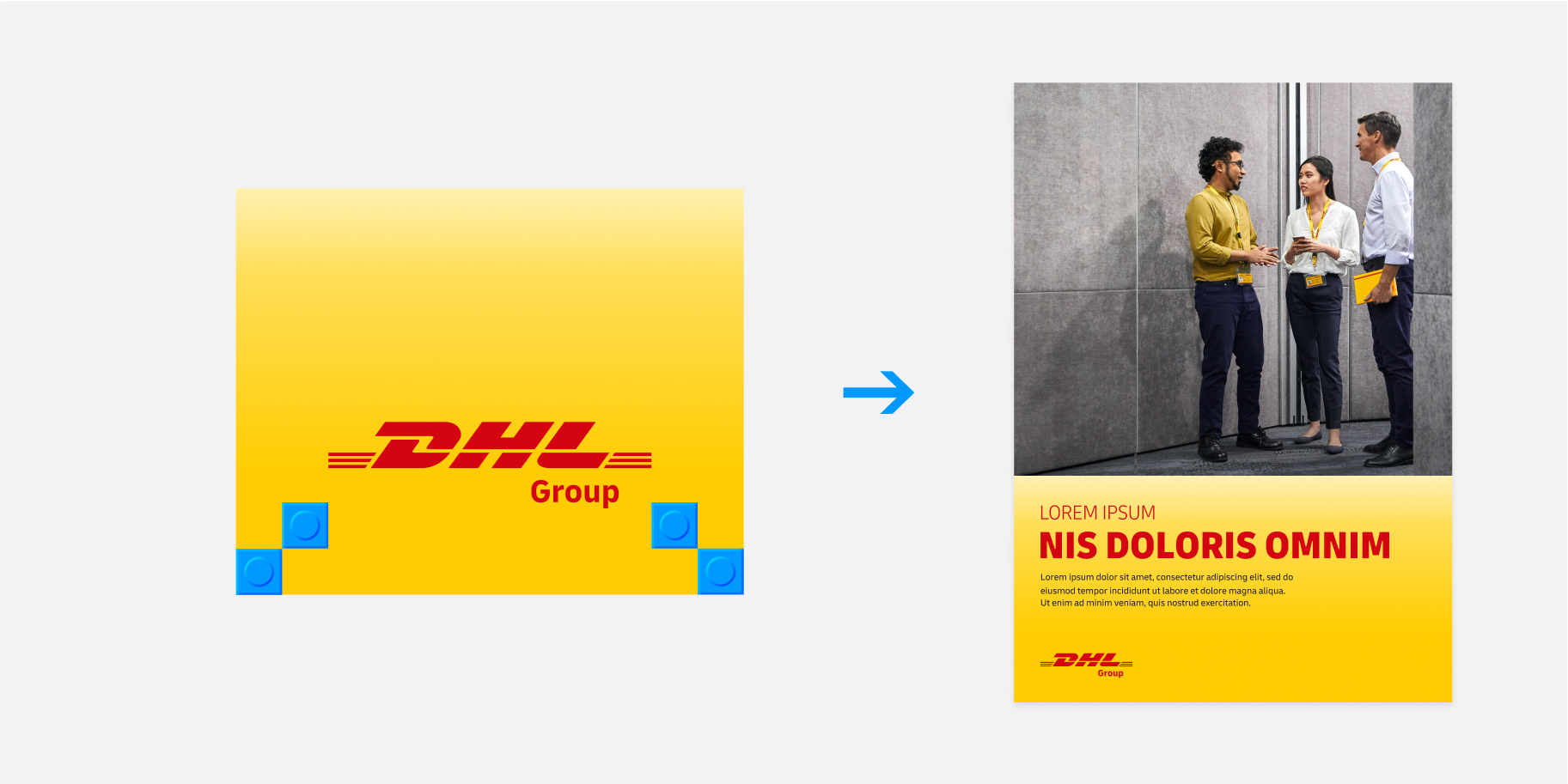 Vertical, upward full-format gradient with DHL Group logo on the bottom ...