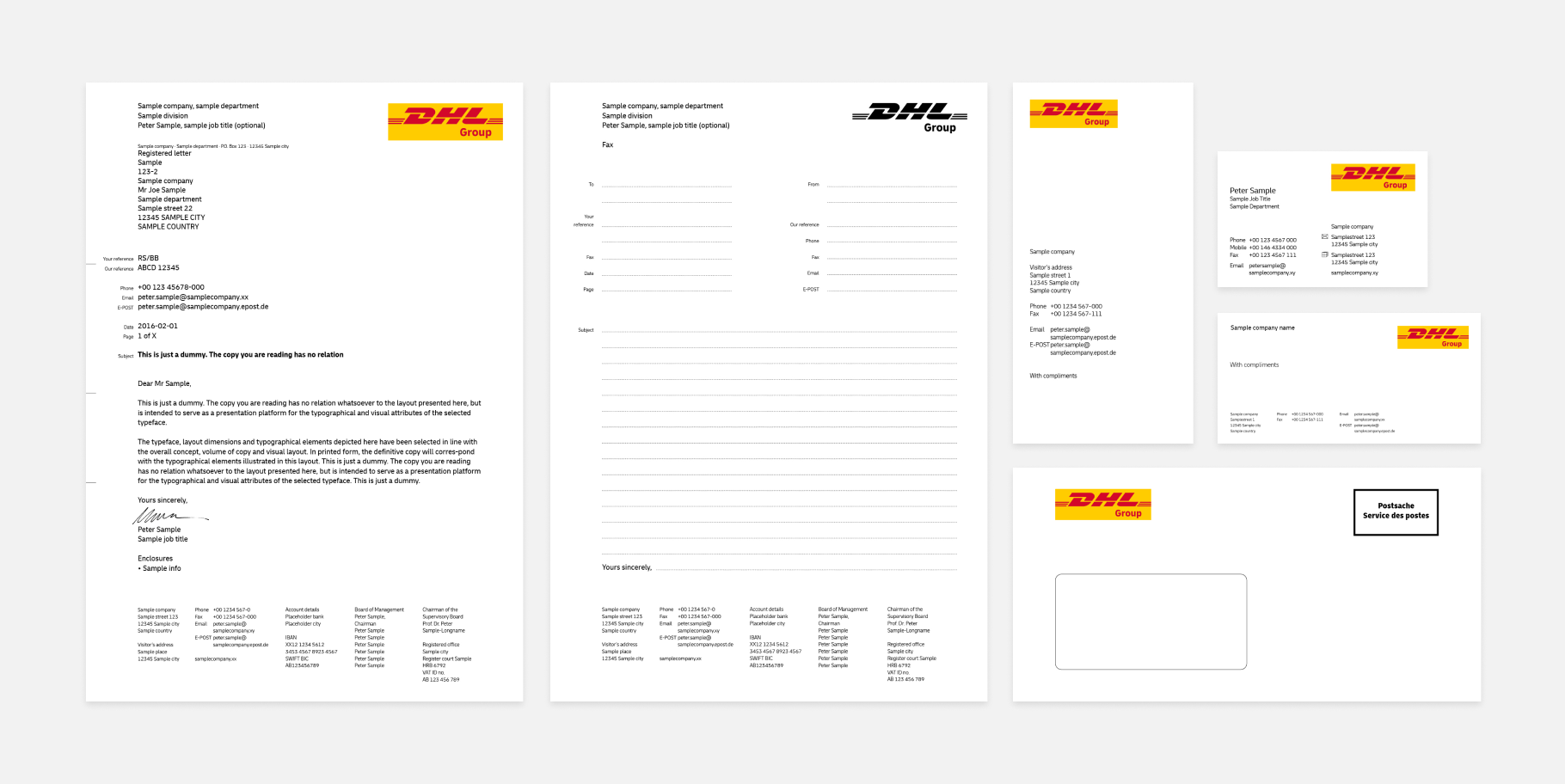 DHL Group letterhead templates