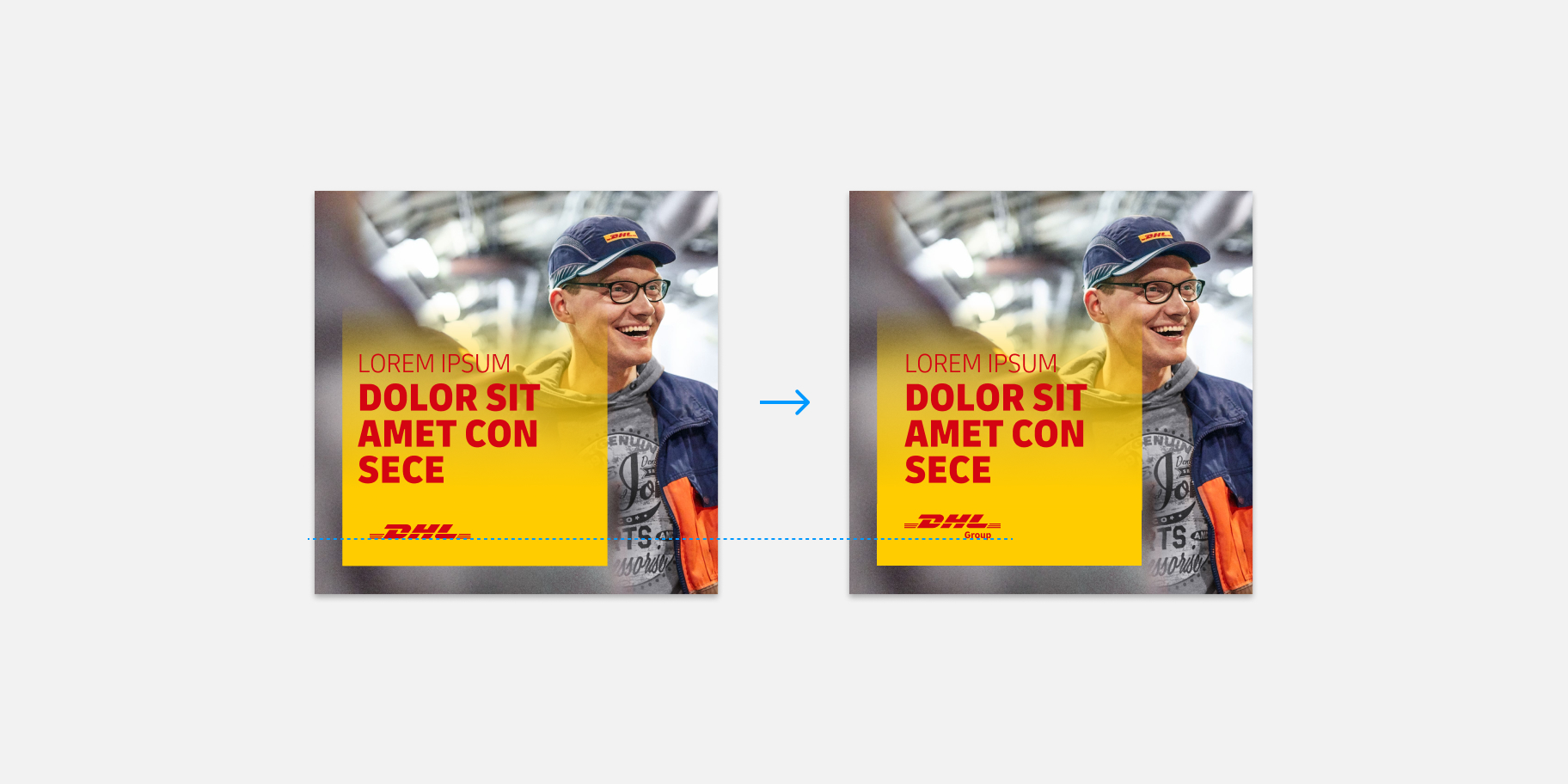 Here’s how you replace the DHL logo with the DHL Group logo.