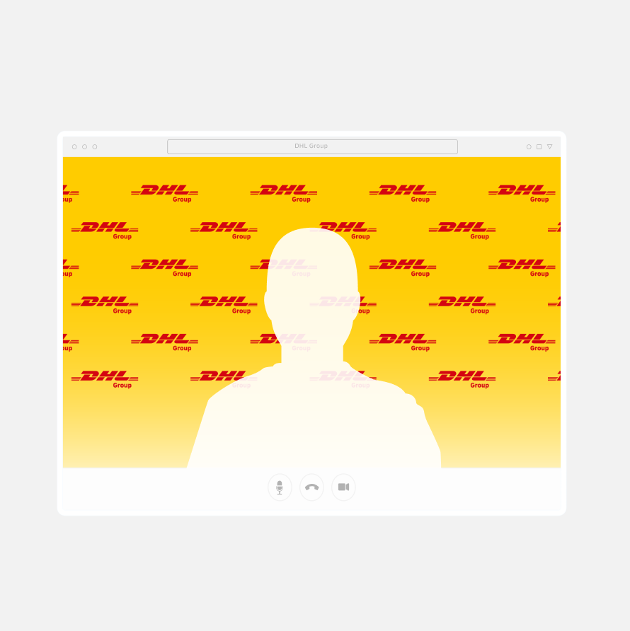 DHL Group logo backdrops are well suited as virtual backgrounds.