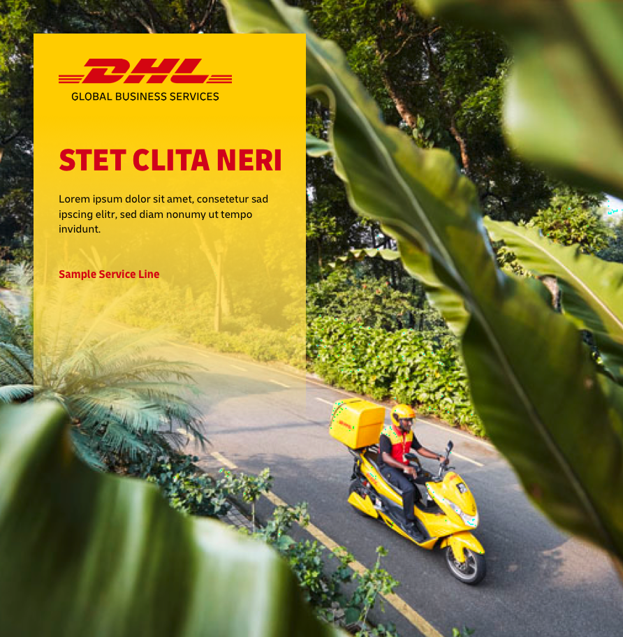DHL Global Business Services besitzt ein eigenes Logo, das im Layout ...