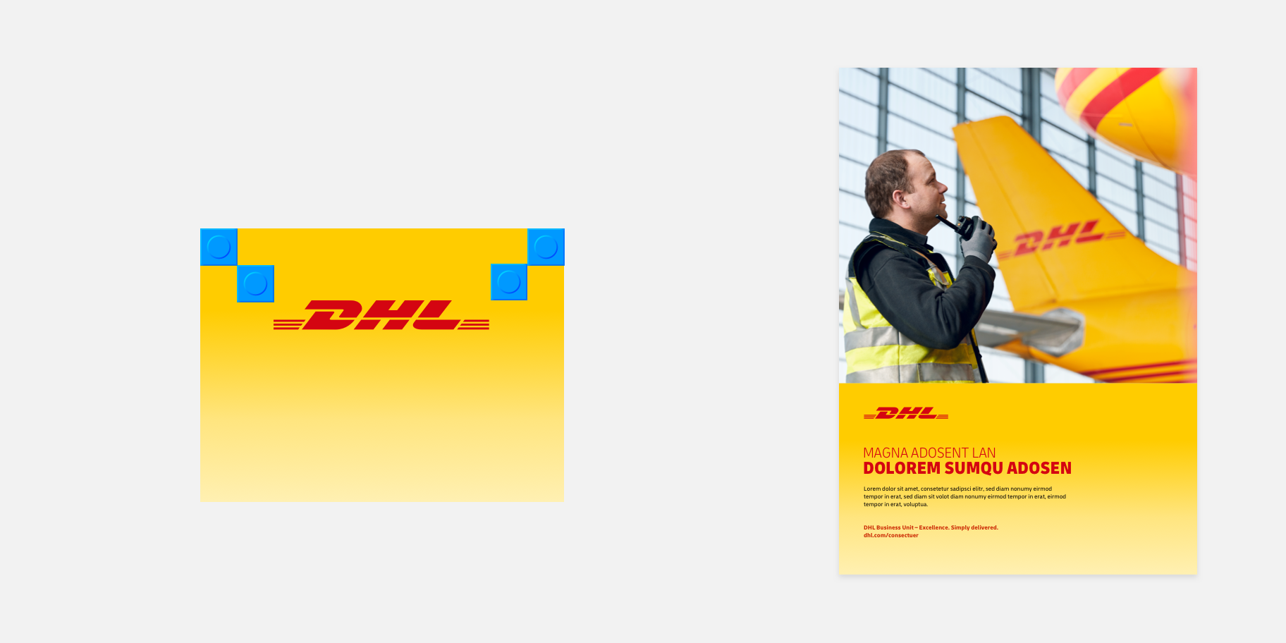 Vertical, downward full-format gradient with DHL logo on the top. This ...