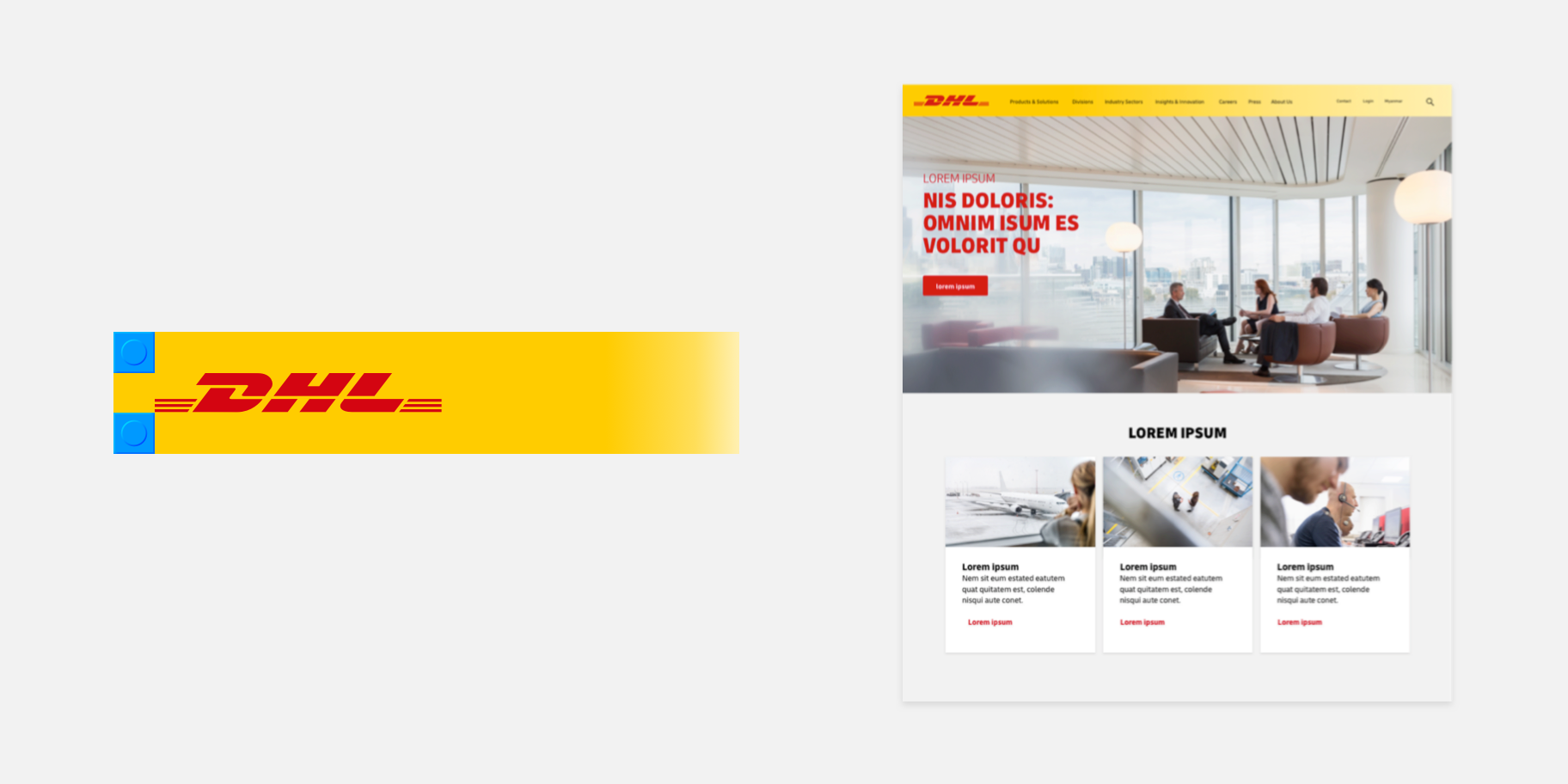 Horizontal, right-fading full-format gradient with DHL logo on the left ...