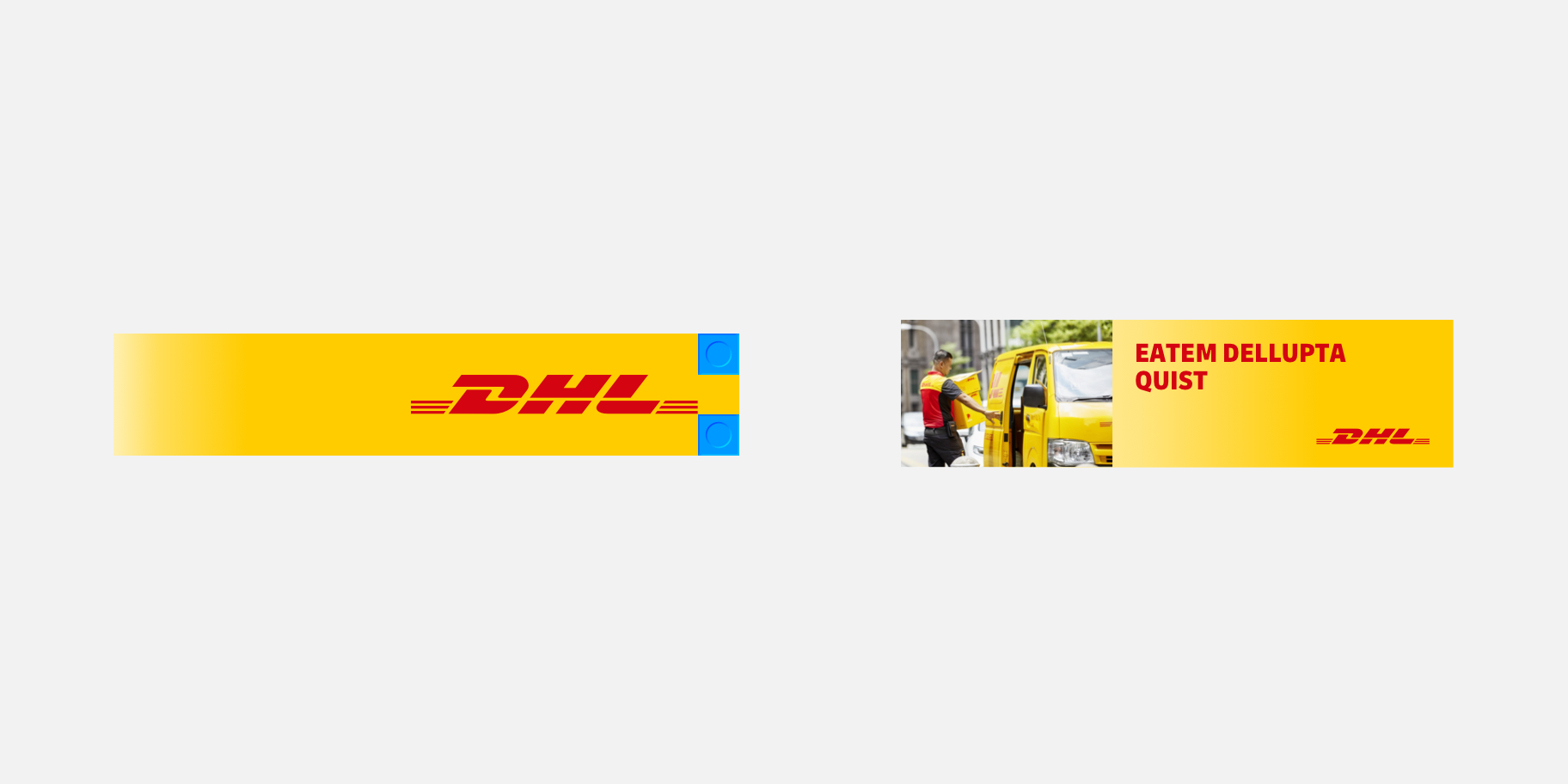 Horizontal, left-fading full-format gradient with DHL logo on the right ...