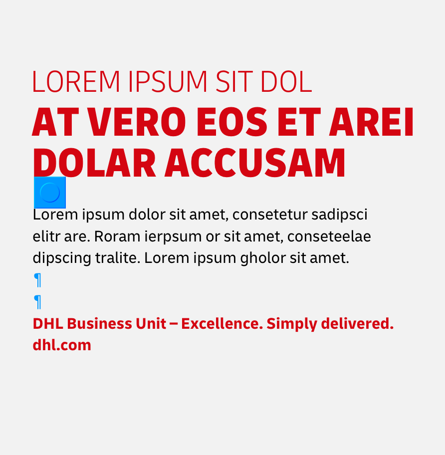 A standard text block includes the following components