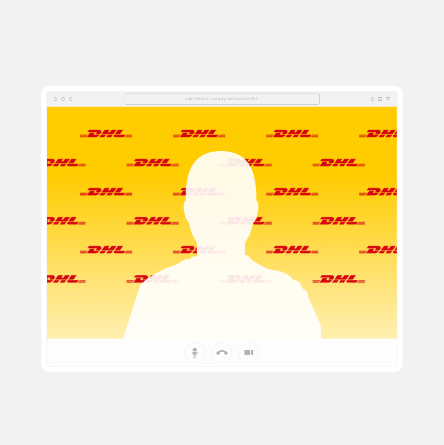 DHL logo backdrops are well suited as virtual backgrounds.