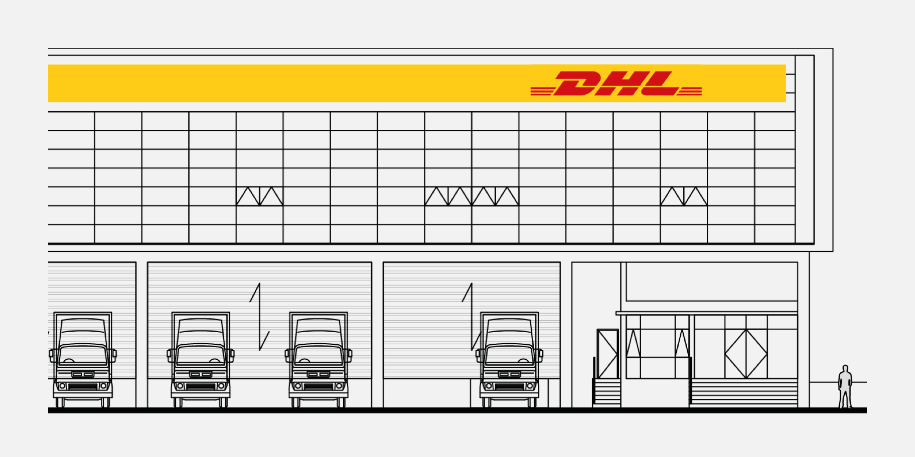 Exterior signage using a band sign