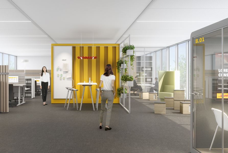 Materialpalette DHL Büroräume