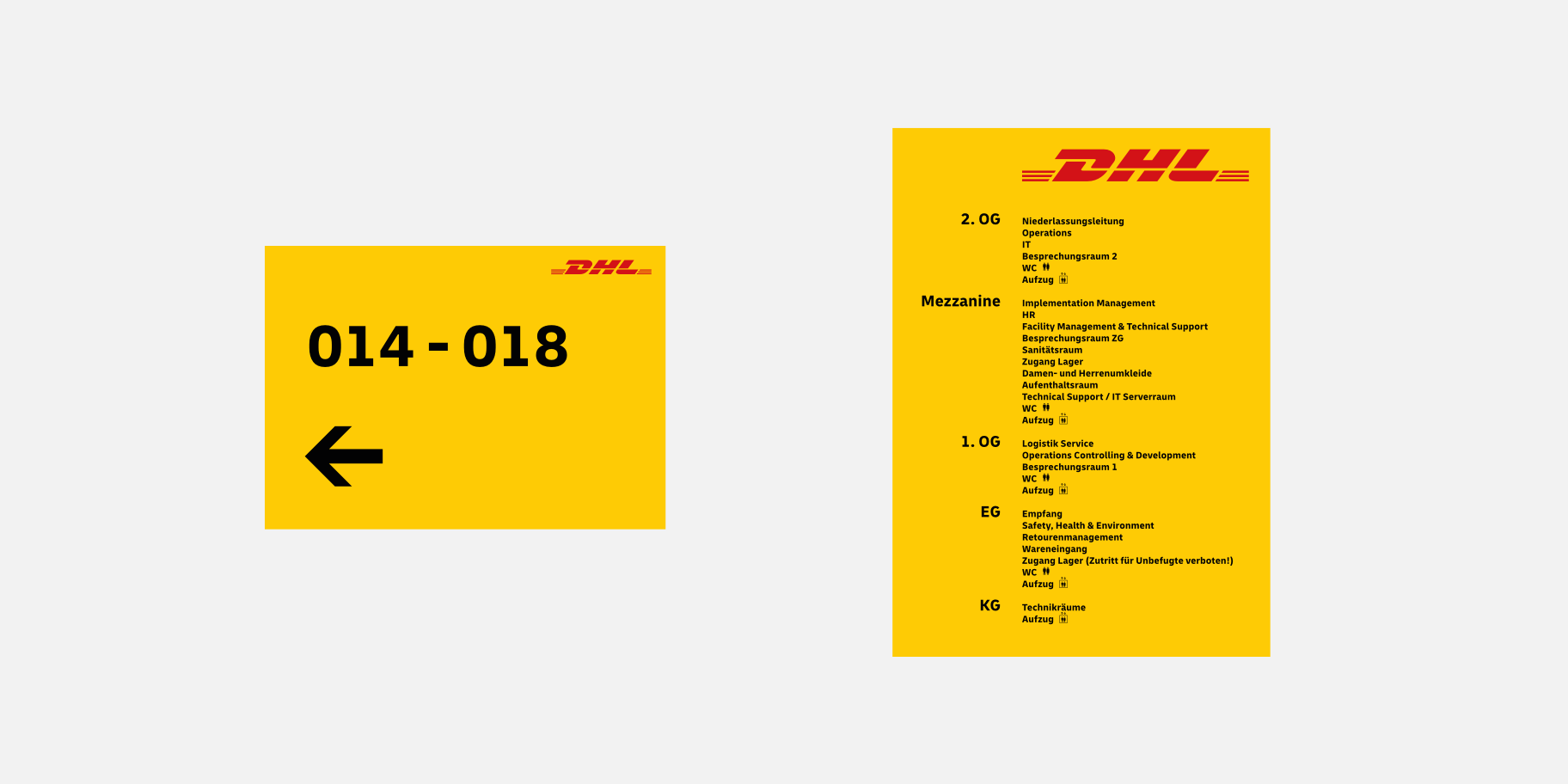 Interior directional signs