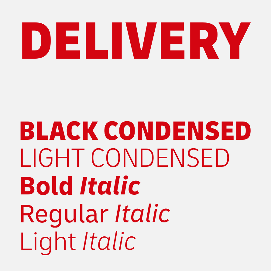 DHL tailor-made typeface “Delivery”