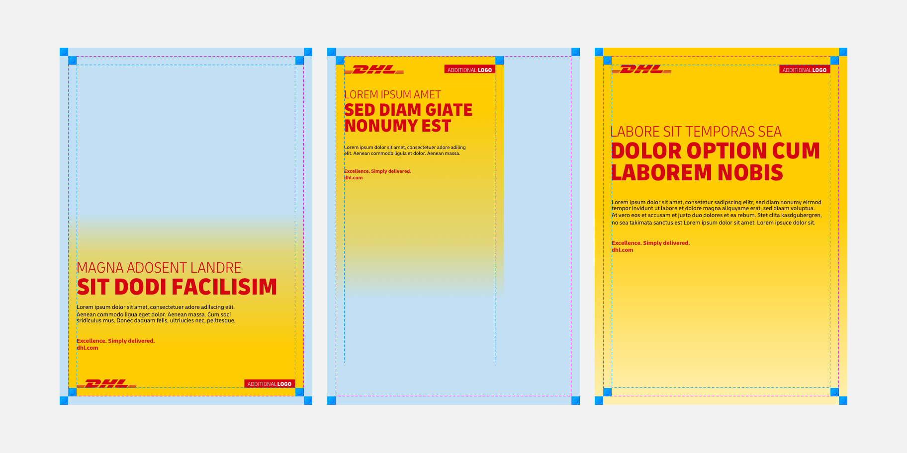 Arrange the additional logo based on the position of the DHL logo ...