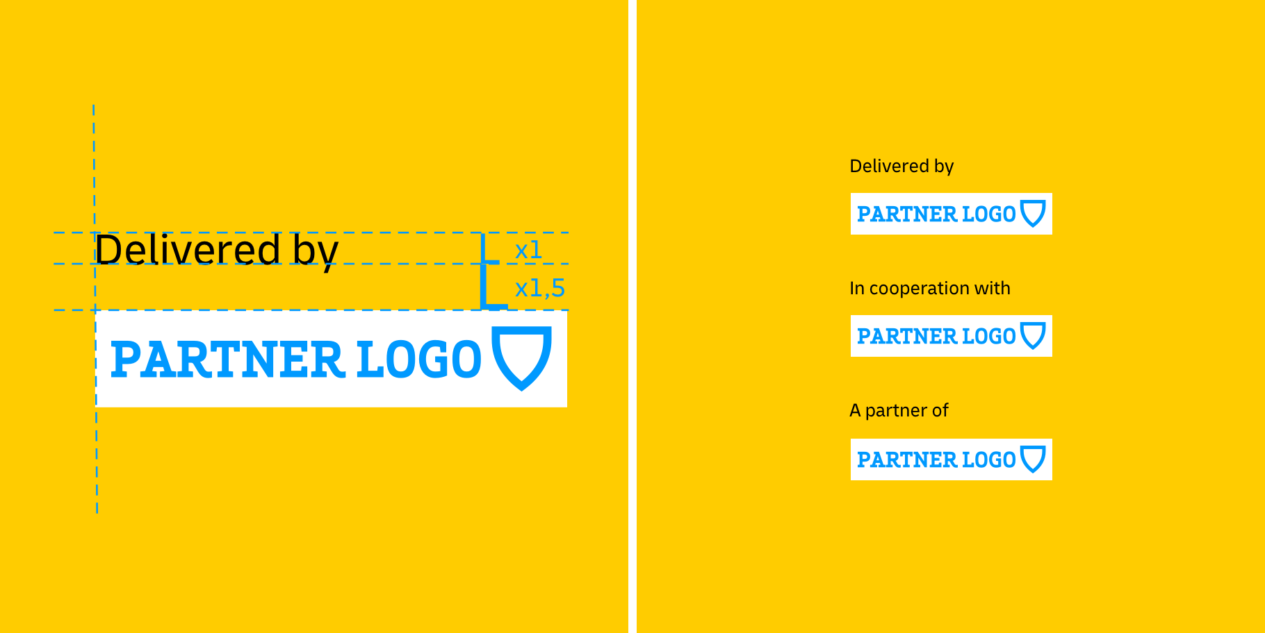 Partner logos in DHL layouts