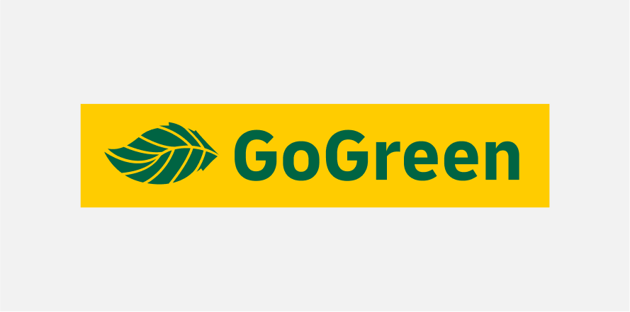 GoGreen logo with brand field: for combining with the DHL logo with brand field