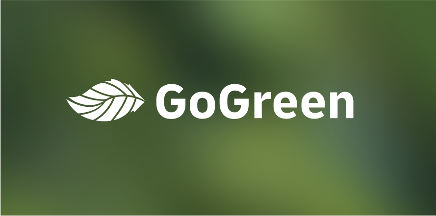 GoGreen logo in white: for dark backgrounds (e.g., images)