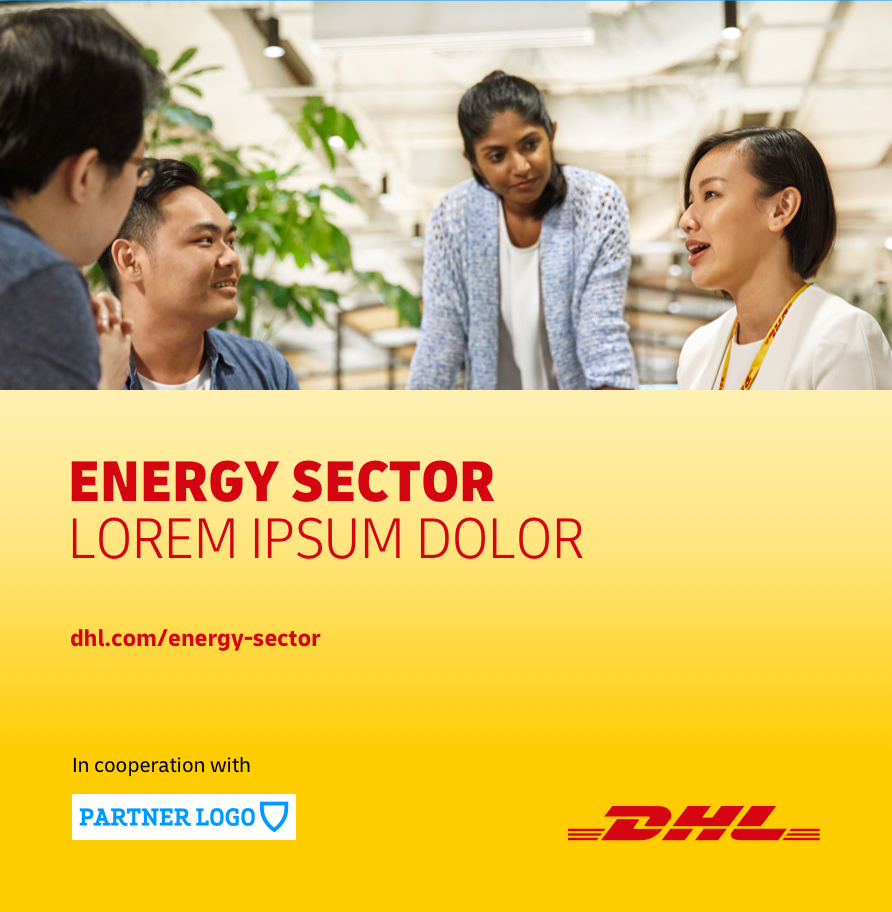 If a partner logo is used in DHL media, we add a short descriptor above ...