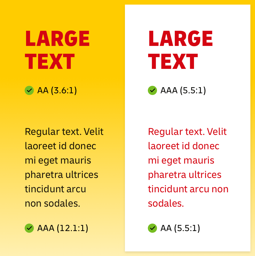 Place large text in DHL Red on a full-format or highlight gradient ...