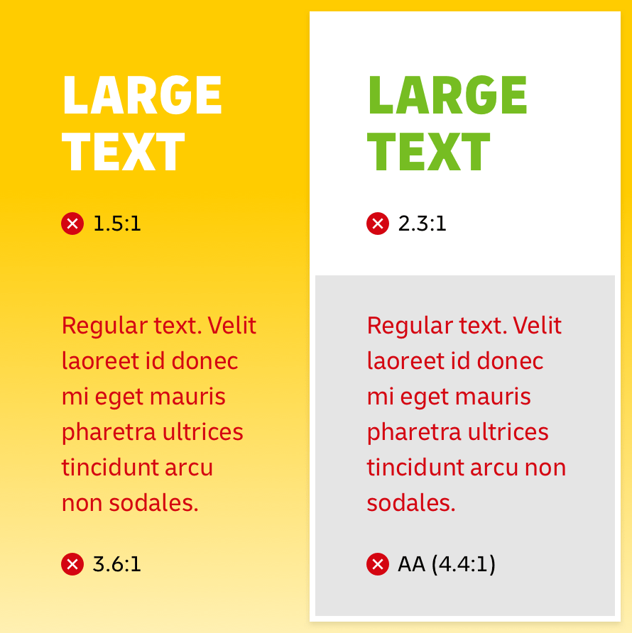 Don’t place standard text in DHL Red as it does not provide a ...