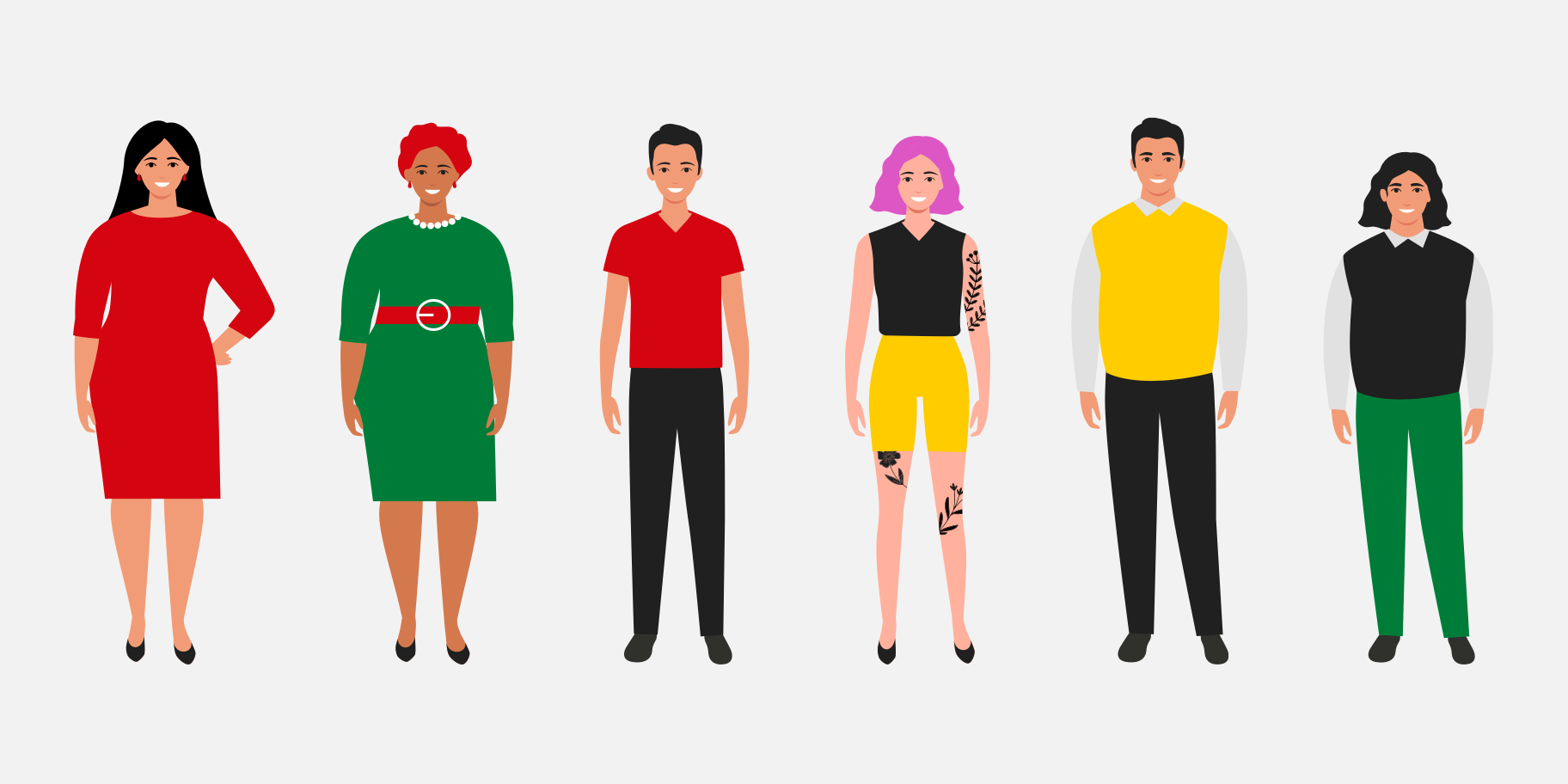 Body types, clothing, and styles