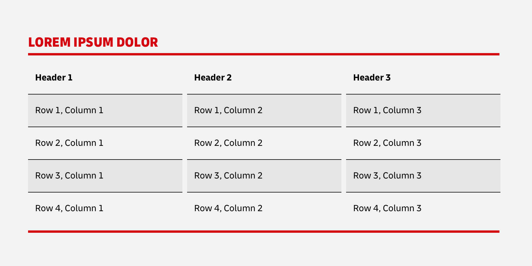 Fill every other row with a background color to improve the legibility.