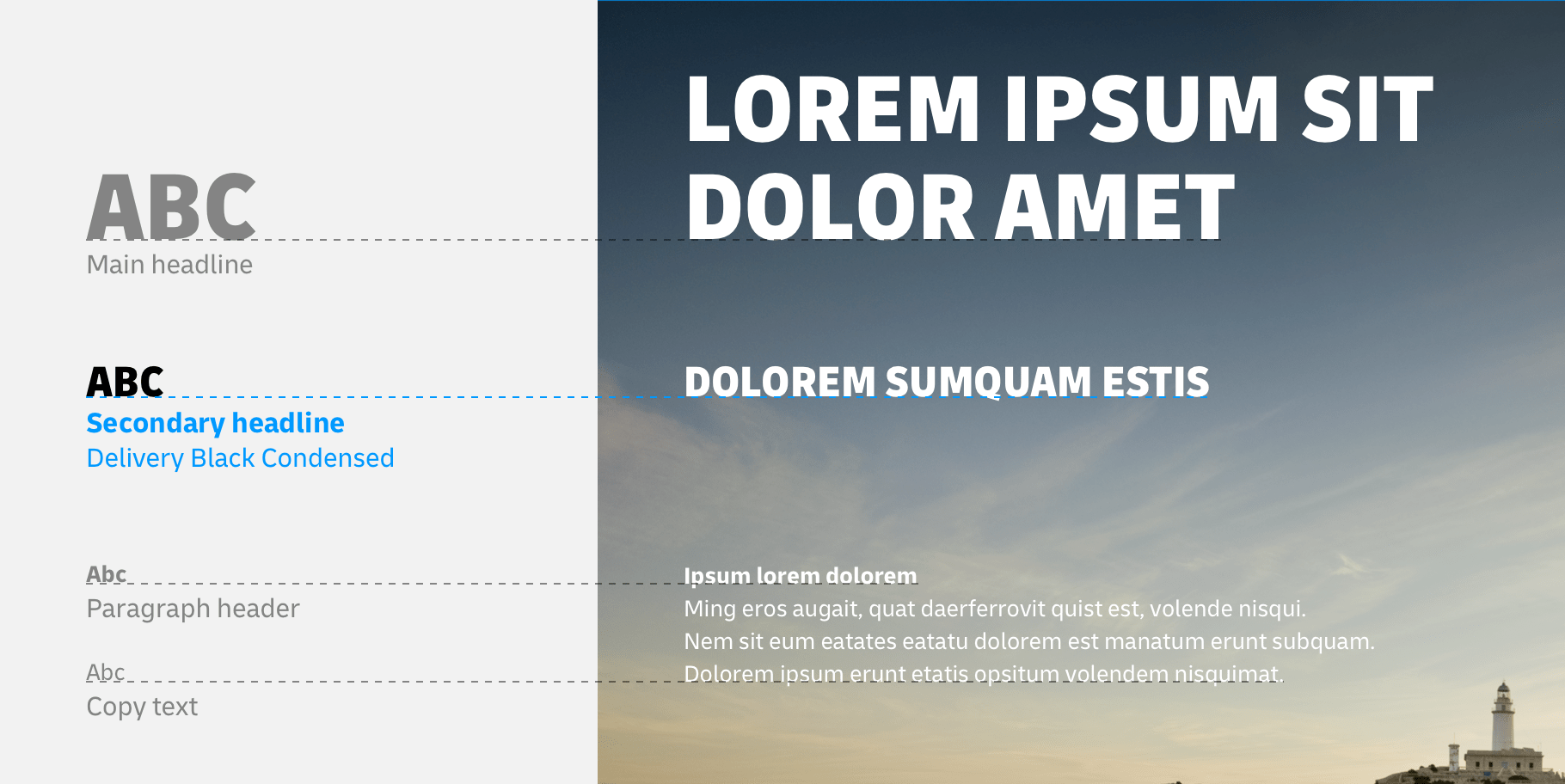 Use white or Postyellow on darker images.