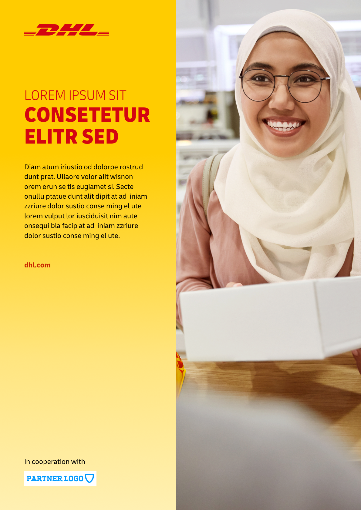 Partner logos in DHL layouts