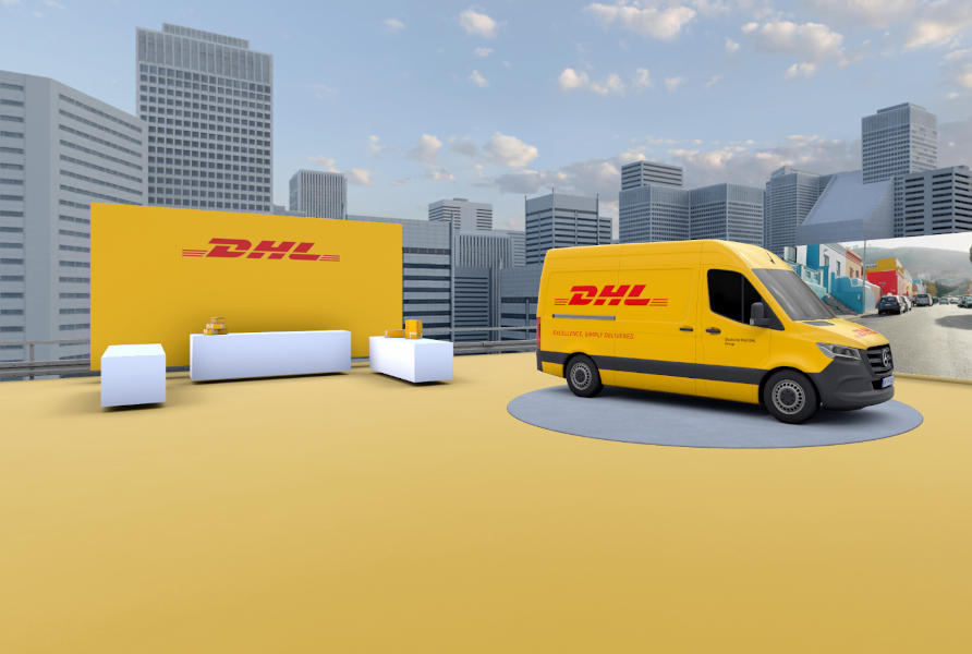 Don’t use our brand colors Postyellow and DHL Red for the floor surface