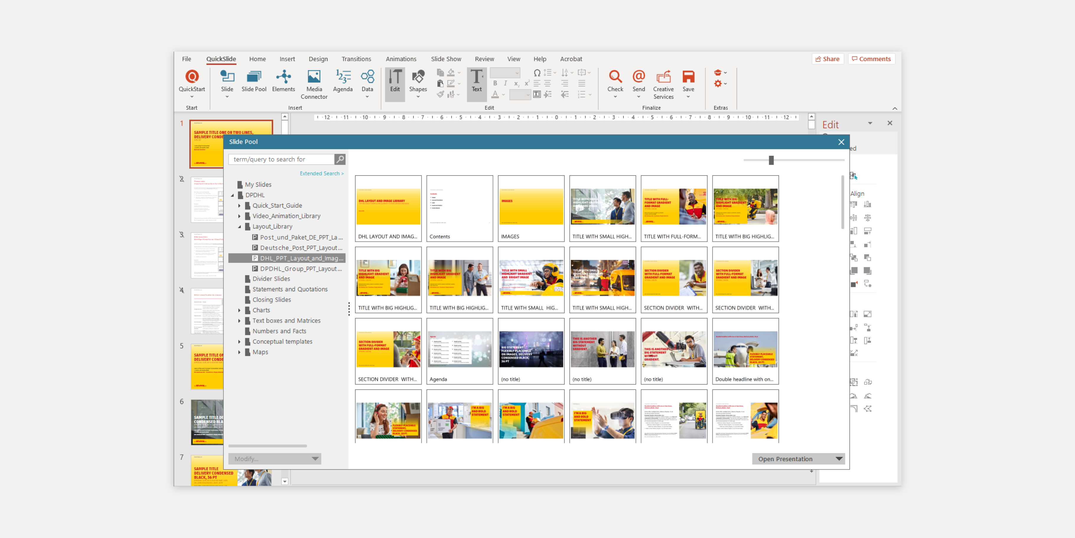 QuickSlide helps you design high-quality presentations faster.
