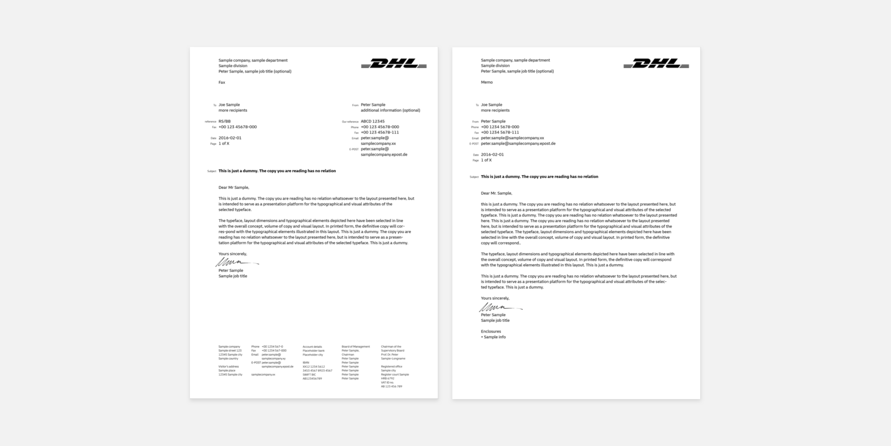 Business Stationery | DHL Brand Hub | www.dpdhl-brands.com