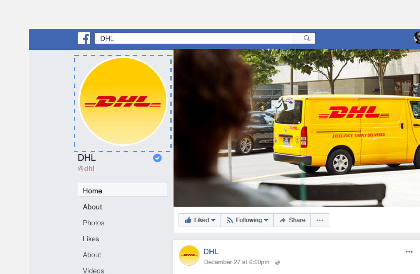 Use a profile picture that contains the correct gradient and logo. Do ...