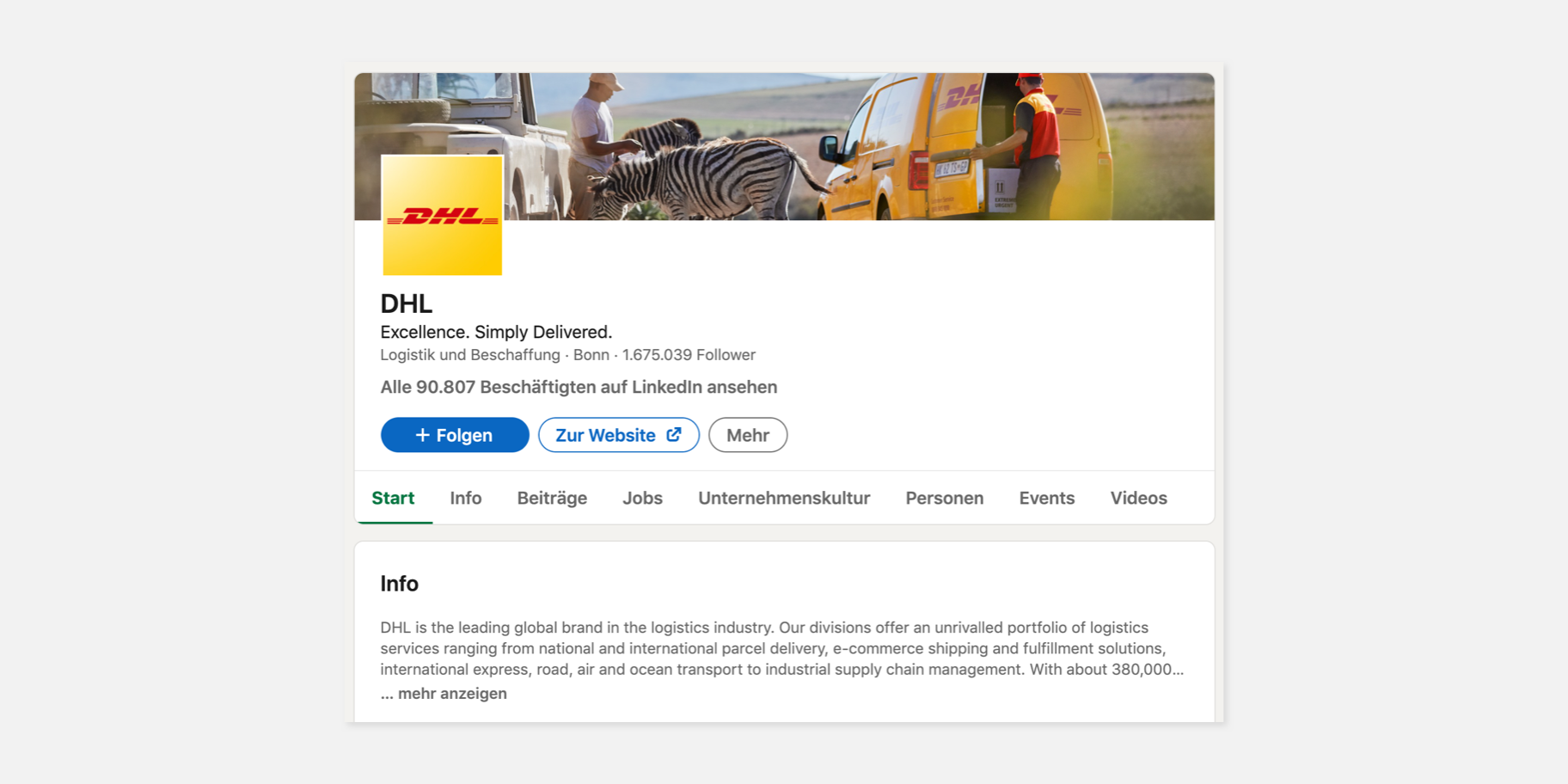DHL LinkedIn page