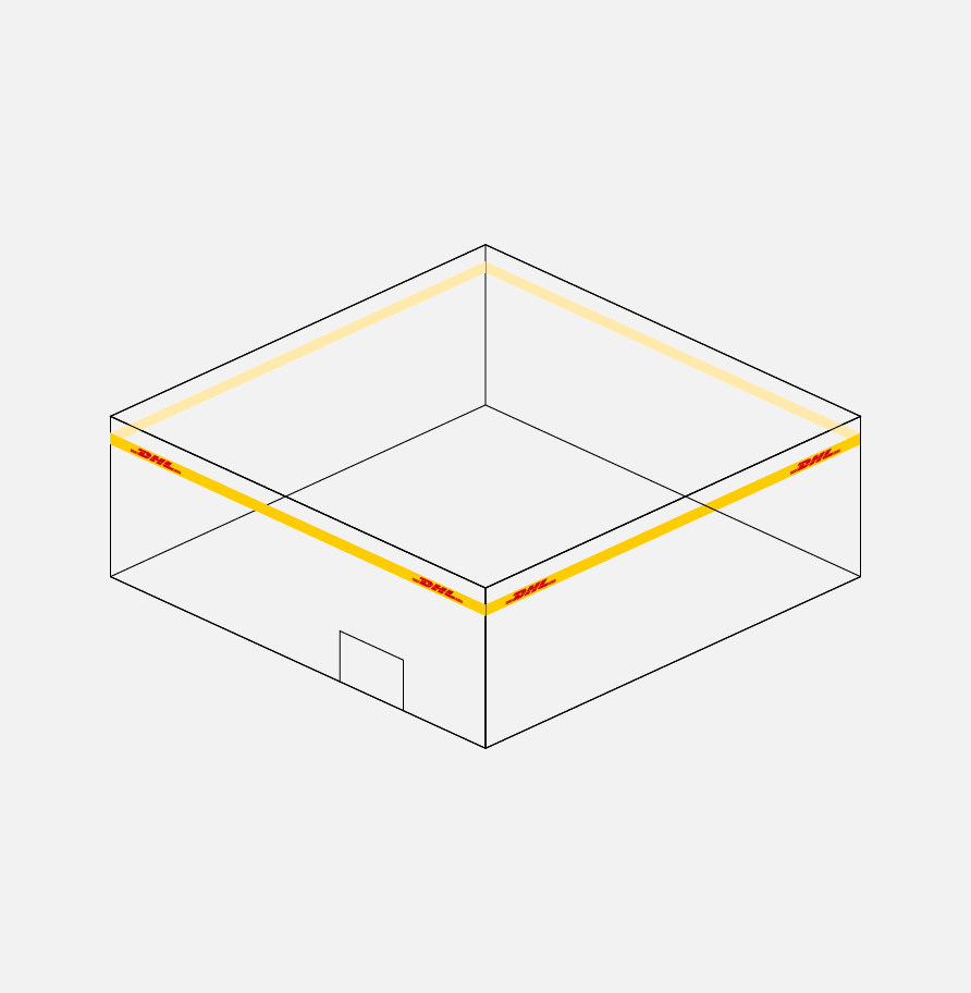 Building with band signs on all sides.