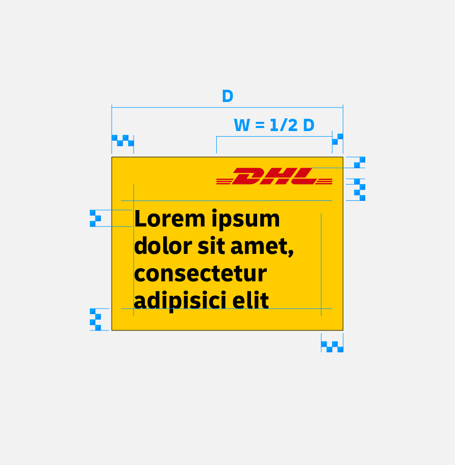 Sign with logo that is one-half the width of the sign.