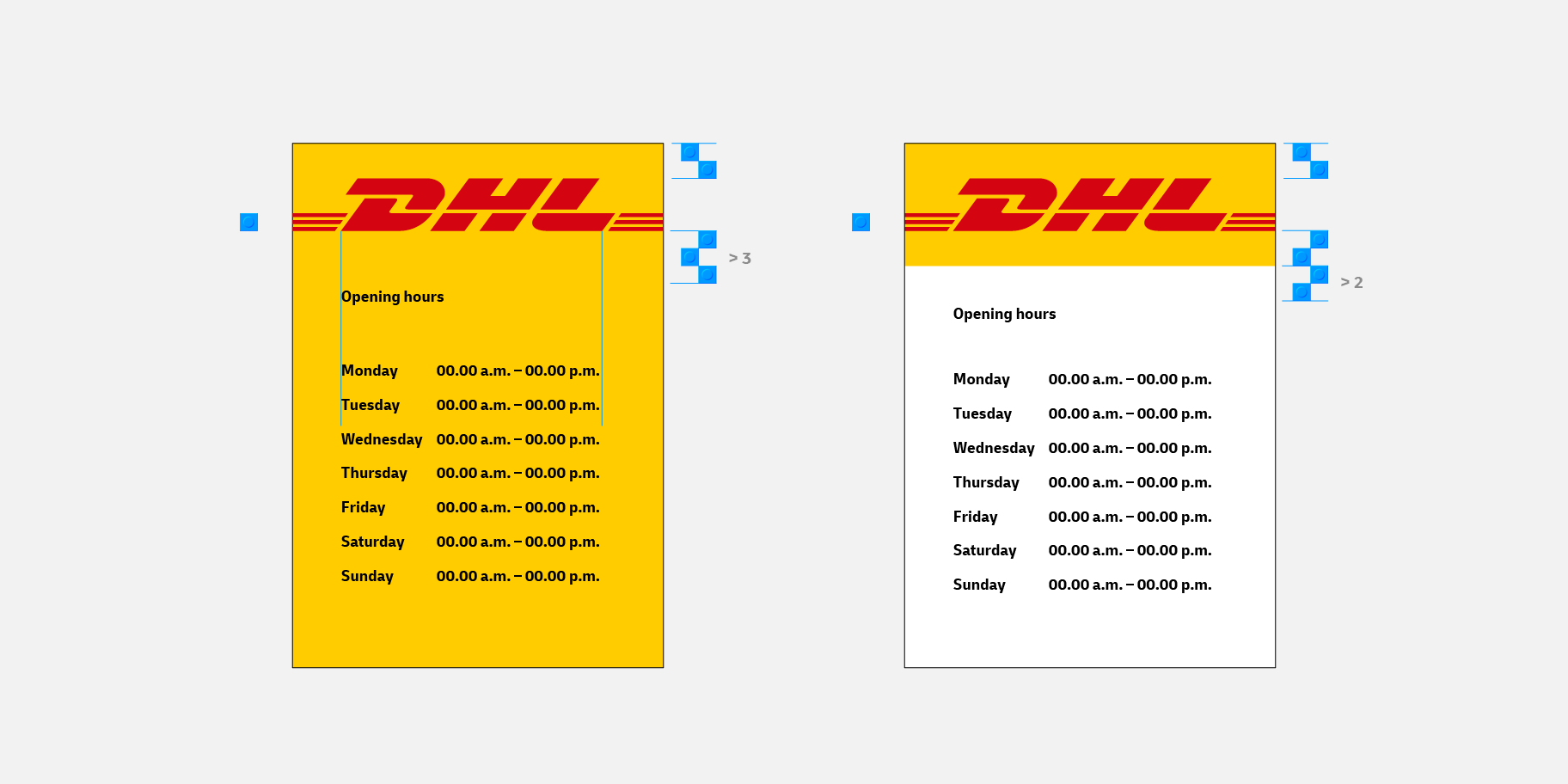Format the overview of your opening hours consistently in Delivery Bold ...