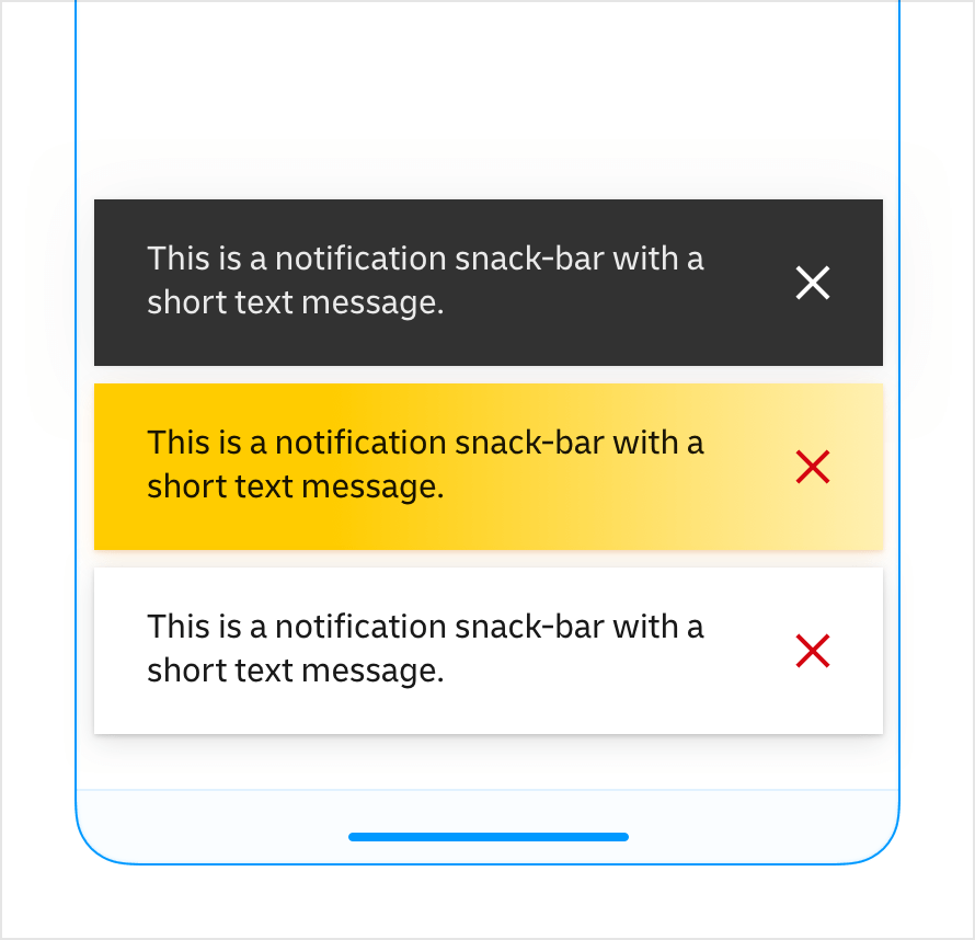 Snack-bar notifications