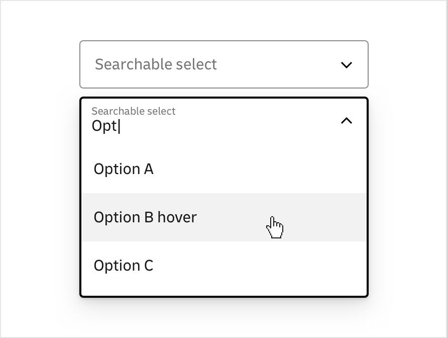 Searchable select