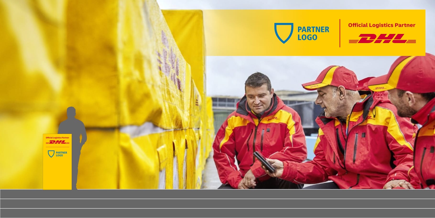 Event logo backdrop displaying multiple partners.